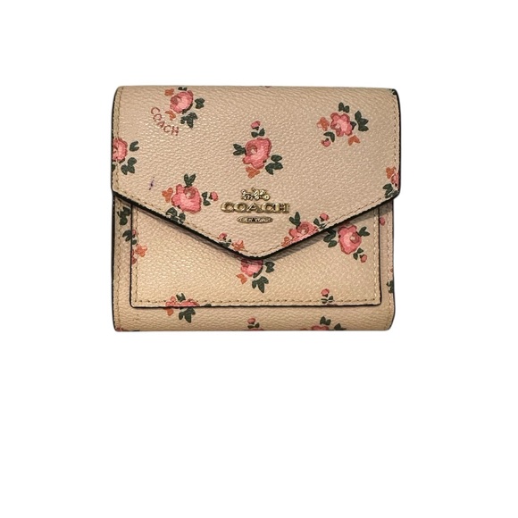 Coach | Bags | Coach Signature Cream Pink Floral Wallet Callouts | Poshmark